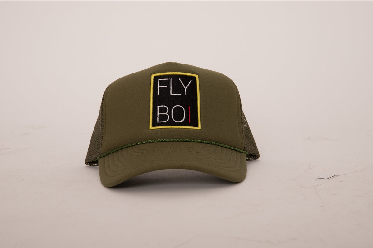 FlyBoi Standard Logo Trucker (Army Green) – Freedom Is Fly